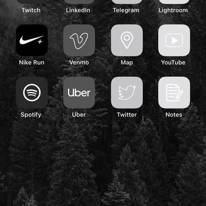 App Icons Minimal | Black, White, Grey, Minimalist | Aesthetic Minimal ...