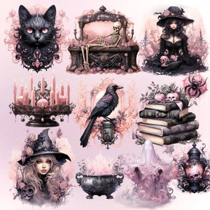 Halloween Pink Pastel Clipart PNG Template Downloadable - Etsy