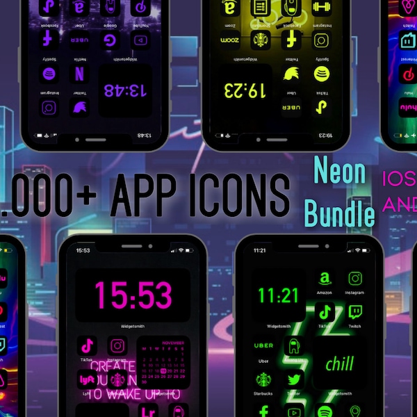 Neon Purple Icons - Etsy