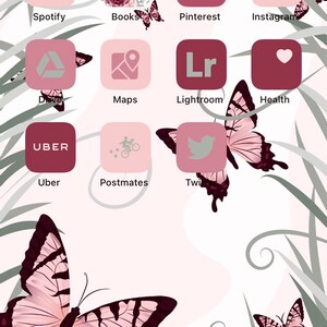 Rose Themed App Icons Ios 14 Pink, Summer, Floral, Burgundy, Olive, Red ...