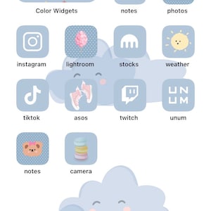 3,000 App Icons Cute Pastel Pink, Light Blue, Yellow, Kawaii, Aesthetic ...