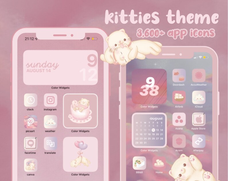 App Icons Pink & Glitter | Cute Aesthetic Pink Pastel, Widgets With ...