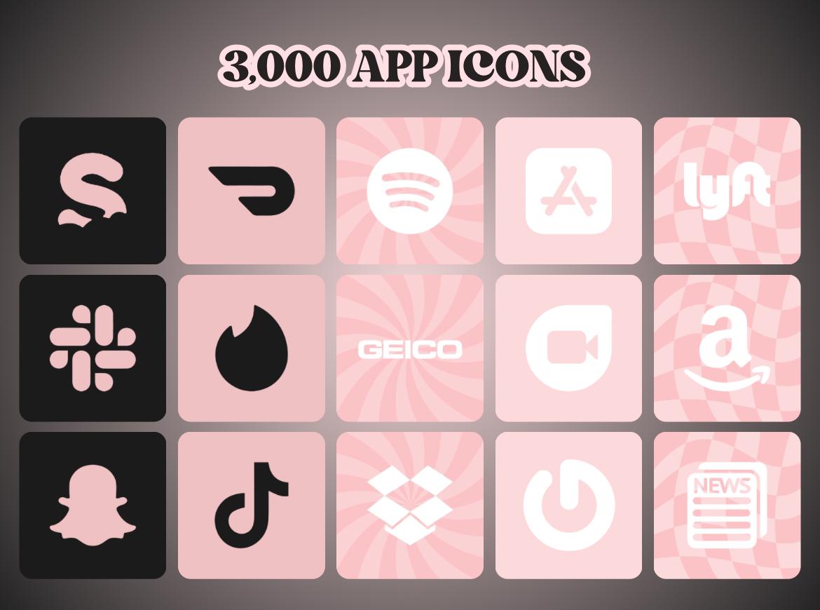 App Icons Retro Halloween, Pink, Orange, Black Ghost Web Widget ...