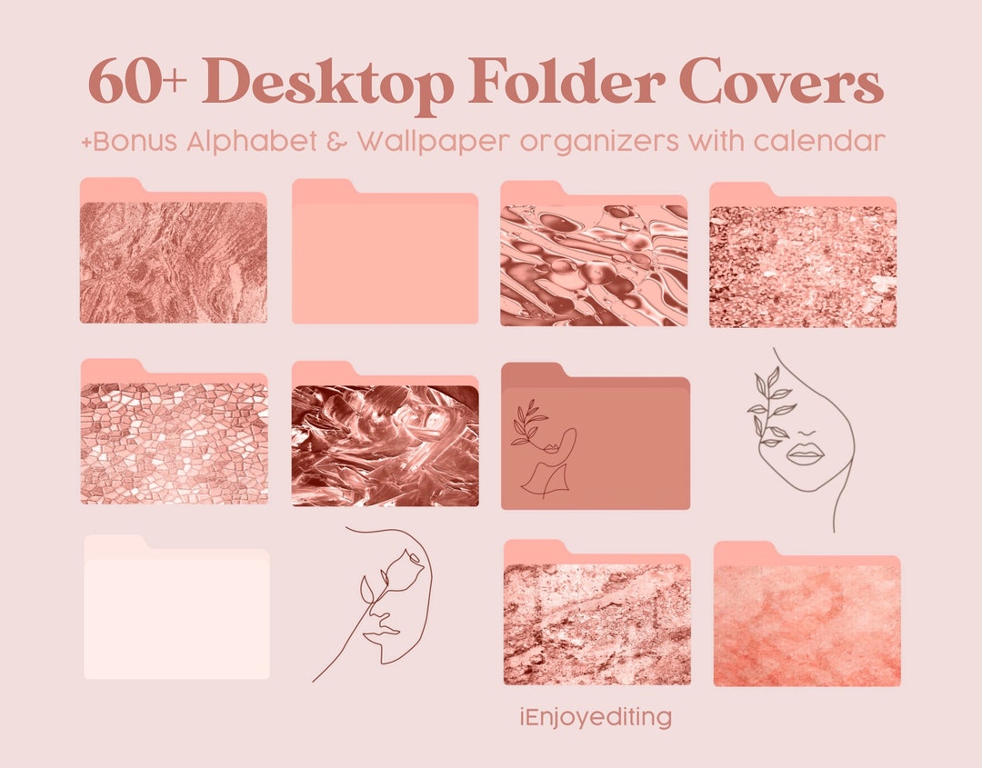 Desktop Folders Rose Gold | Pink, Blush, Rose, Peachy, Summer Folder ...