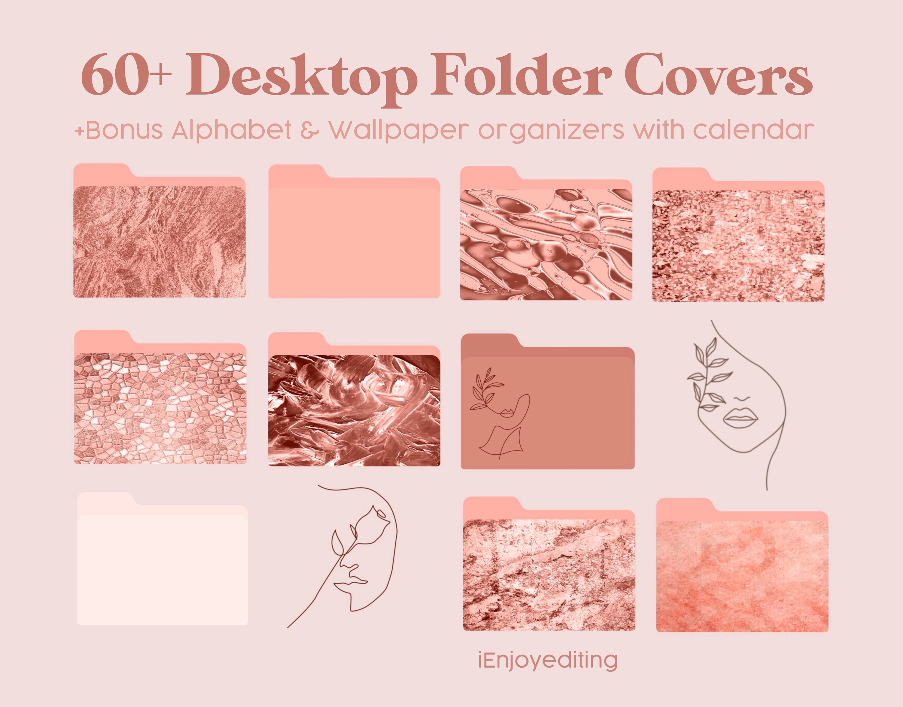 Desktop Folders Rose Gold | Pink, Blush, Rose, Peachy, Summer Folder ...