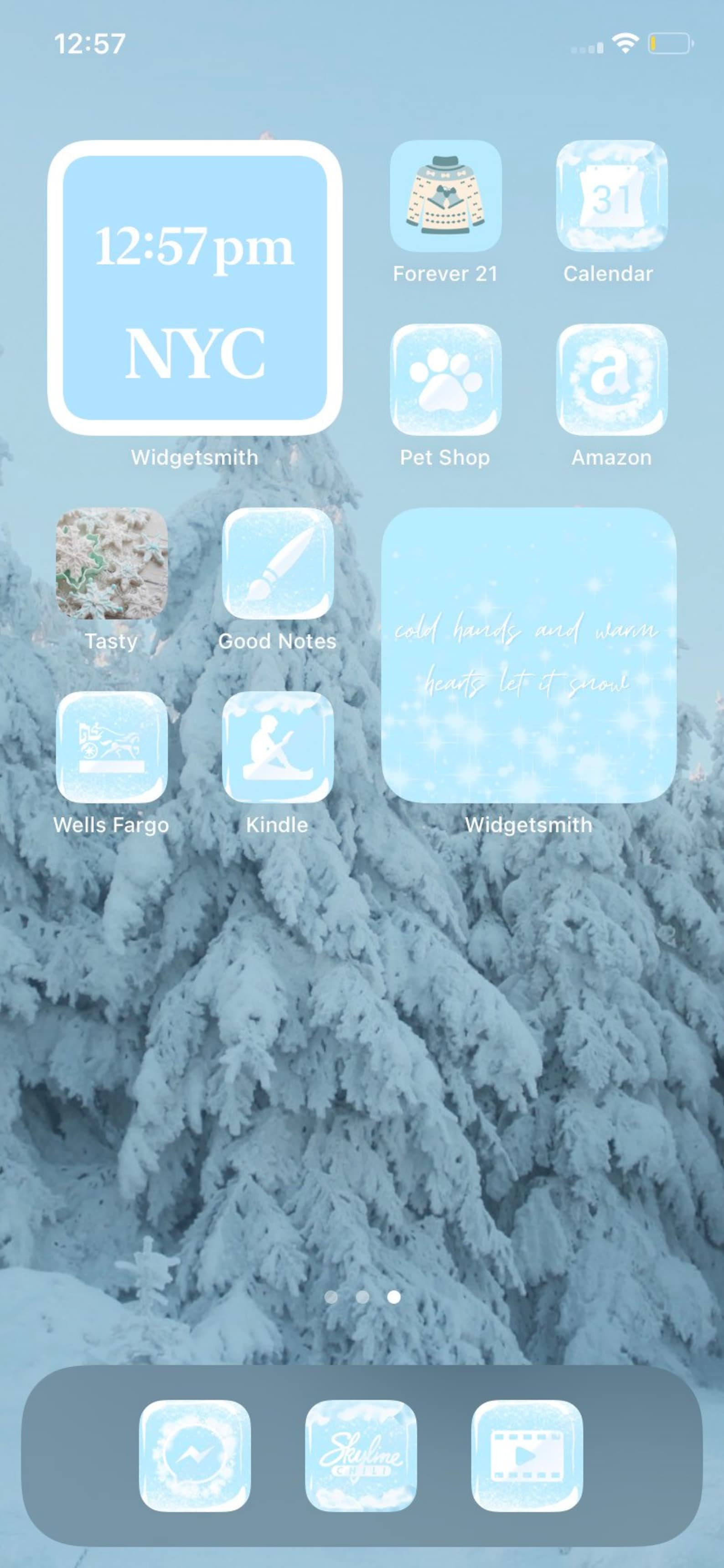 App Icons Snowfall, Winter, Baby Blue, Snowy, Aesthetic Homescreen ...