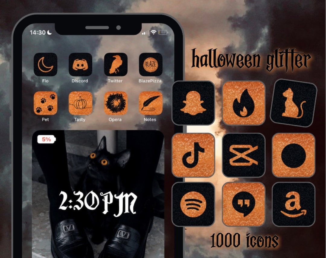 Halloween Pumpkin App Icons | Black, Orange, Spooky Season, Fall ...