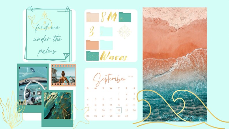 125 Desktop Folders Bohemian | Ocean Peachy Sunny Summer Icons ...
