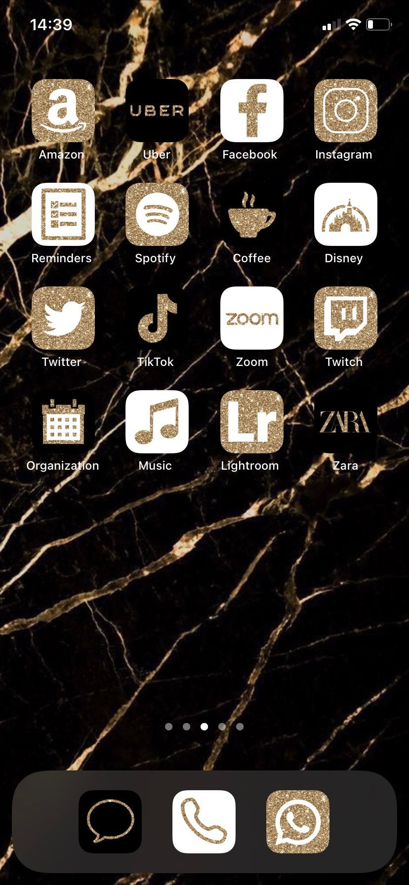 App Icons Gold Four Seasons Glitter Golden Black White | Etsy