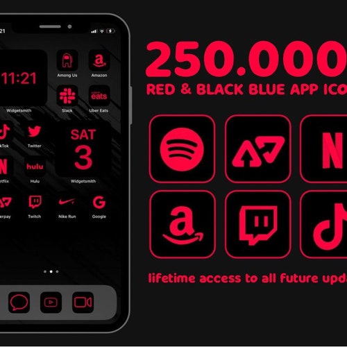 200 Ios 14 App Icons Black Aesthetic for Home Screen Ios14 | Etsy