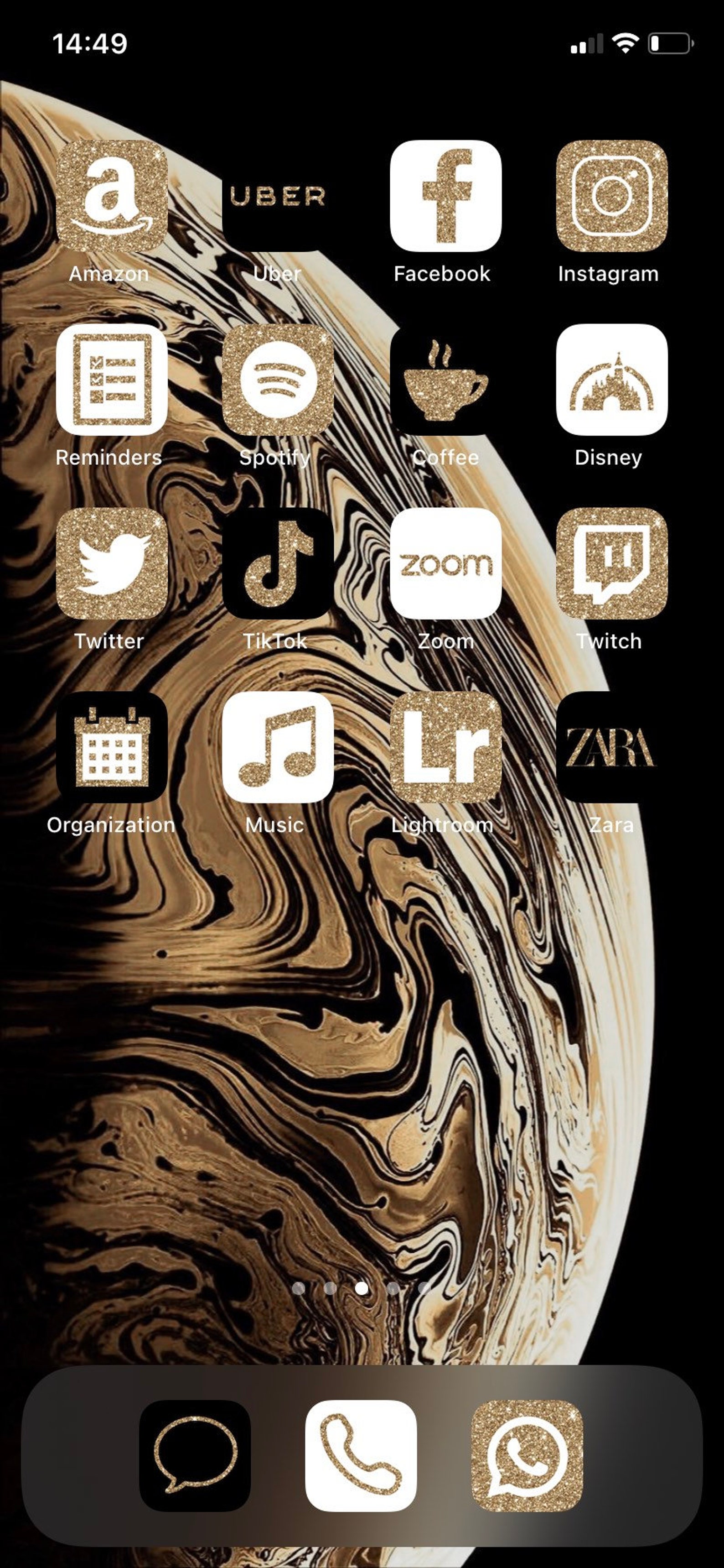 App Icons Gold Four Seasons Glitter Golden Black White | Etsy
