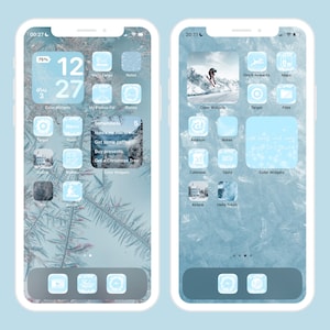 App Icons Snowfall, Winter, Baby Blue, Snowy, Aesthetic Homescreen ...