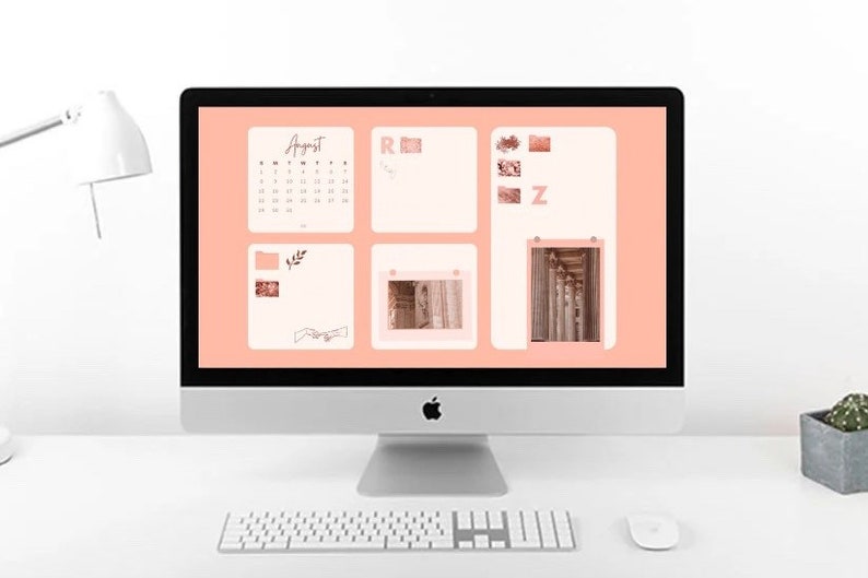 Desktop Folders Rose Gold Pink Blush Rose Peachy Summer | Etsy