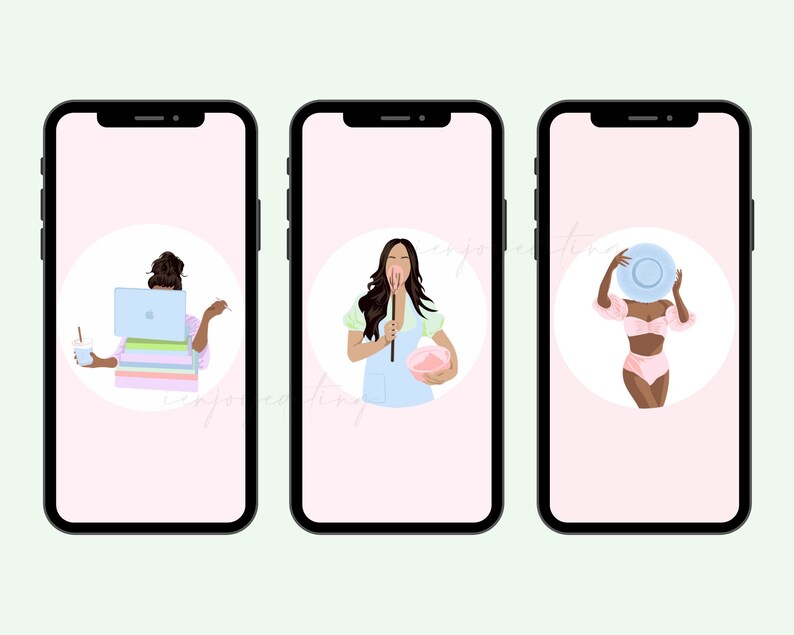 Highlight Covers Lifestyle Summer for Instagram Mint Pink - Etsy