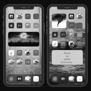 App Icons Minimal | Black, White, Grey, Minimalist | Aesthetic Minimal ...