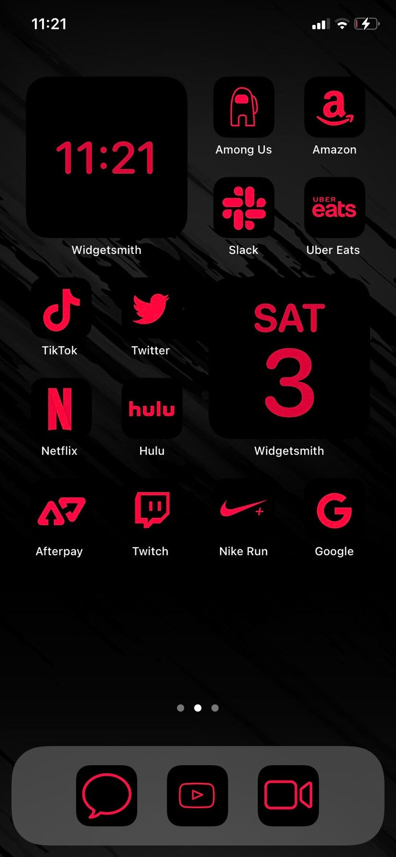 App Icons Neon Red Black App Covers Custom Your Home Screen - Etsy