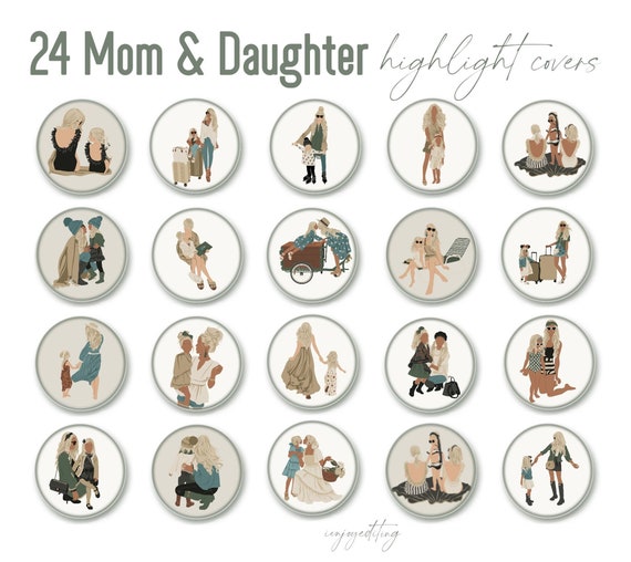 Highlight Covers Mom & Daughter for Instagram Lifestyle | Etsy