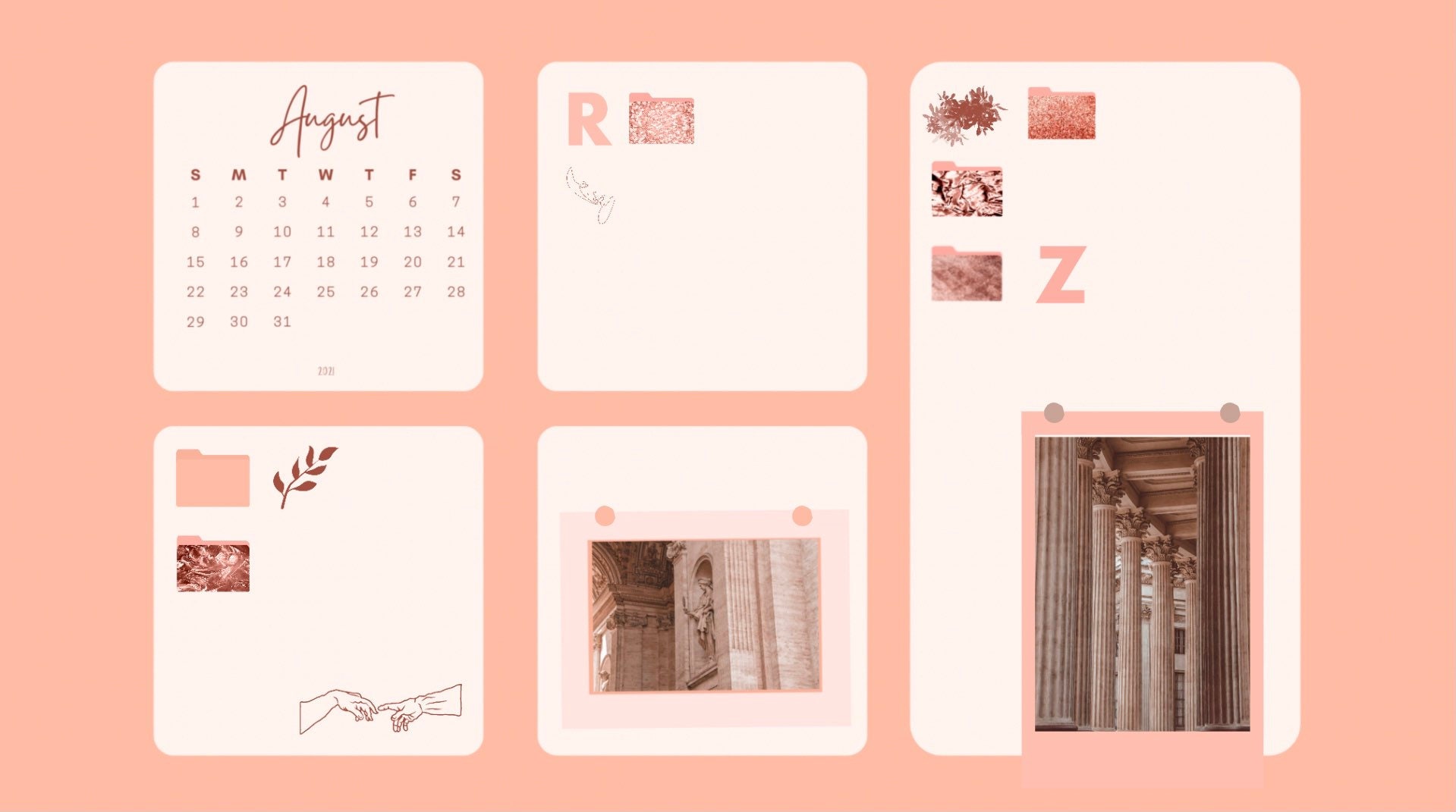 Desktop Folders Rose Gold | Pink, Blush, Rose, Peachy, Summer Folder ...