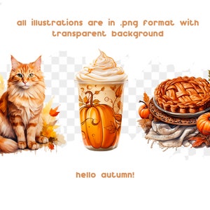 Hello Autumn Clipart PNG Template Downloadable Apple Pie Thanksgiving ...
