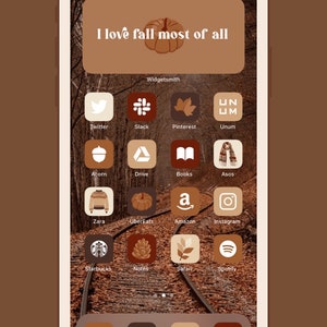 10,000 App Icons - Jump Into Fall / Brown, Beige, Leaves, Autumn Theme ...