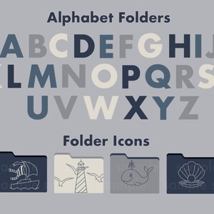 Desktop Folder Icons Navy | Folder Covers Dusty Blue, Dark Grey ...