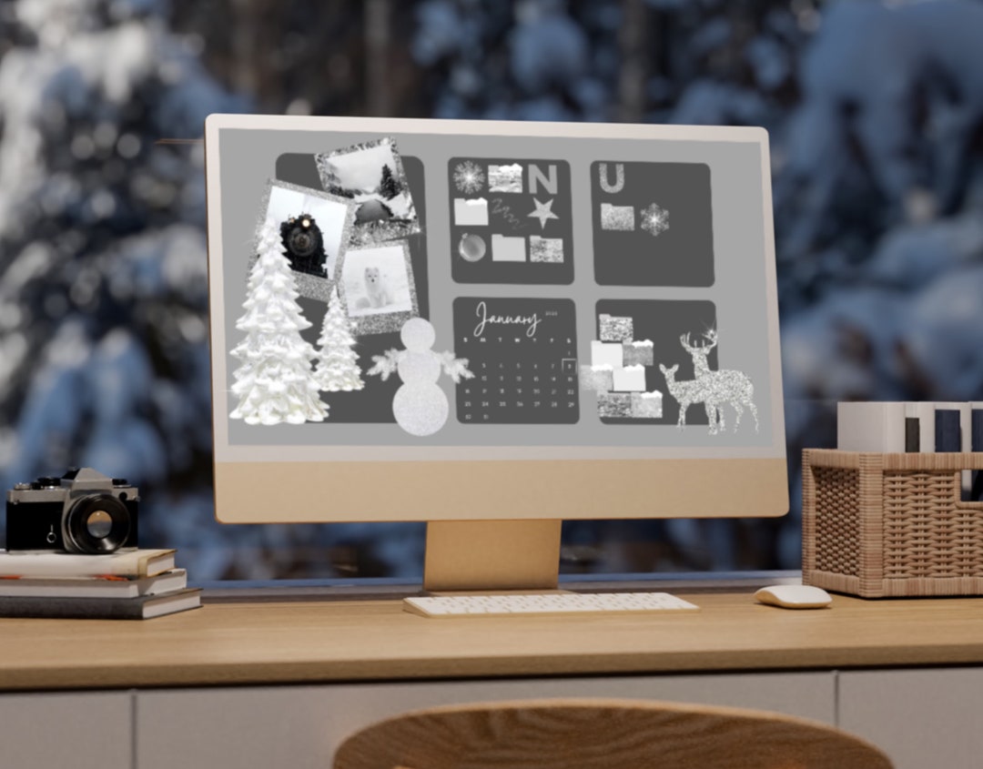 Magical Winter Folder Icons | Desktop Silver Folder Covers, Snow Mac ...