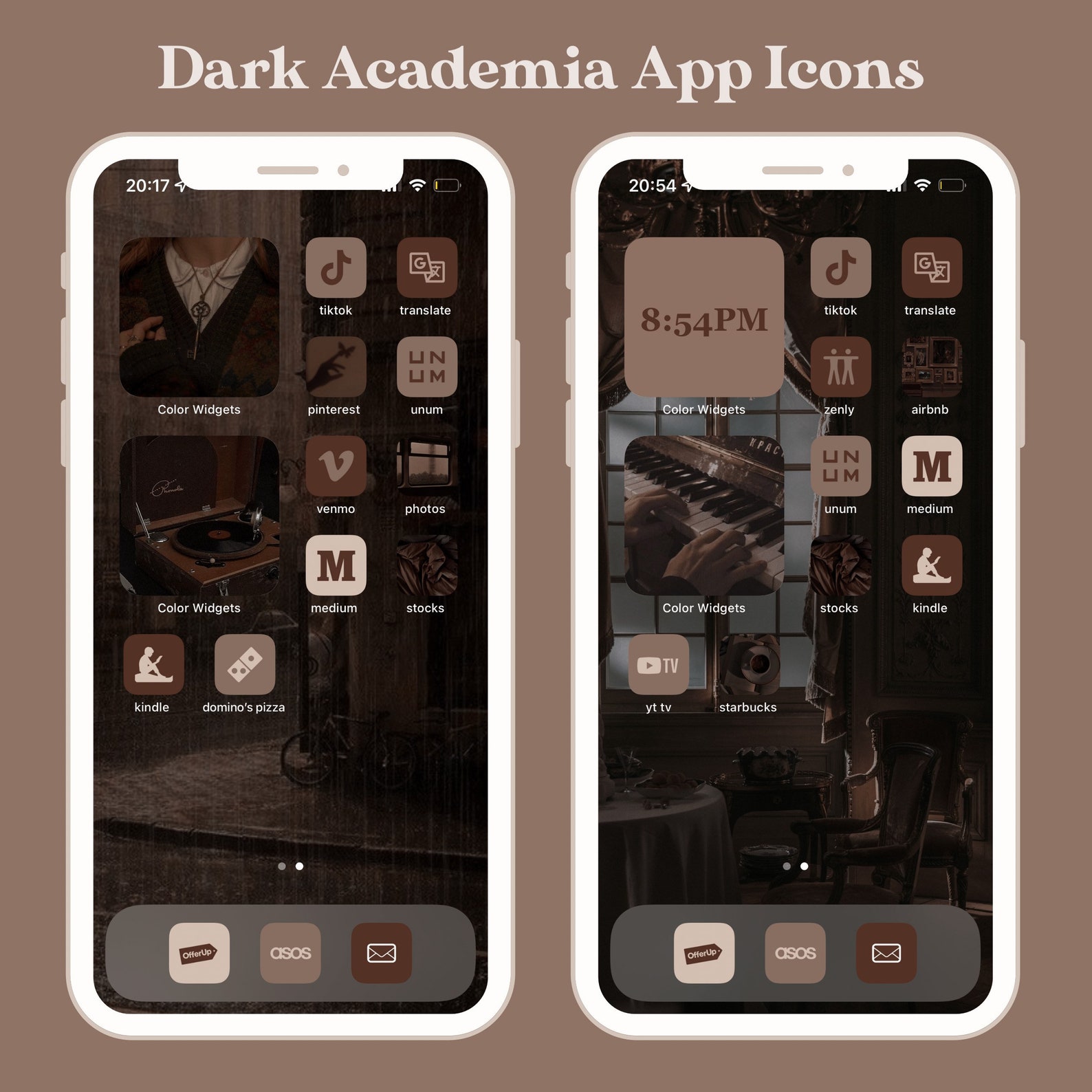 MEGA BUNDLE App Icons, Beige, Neutral, Brown, Dark and Light Academia ...