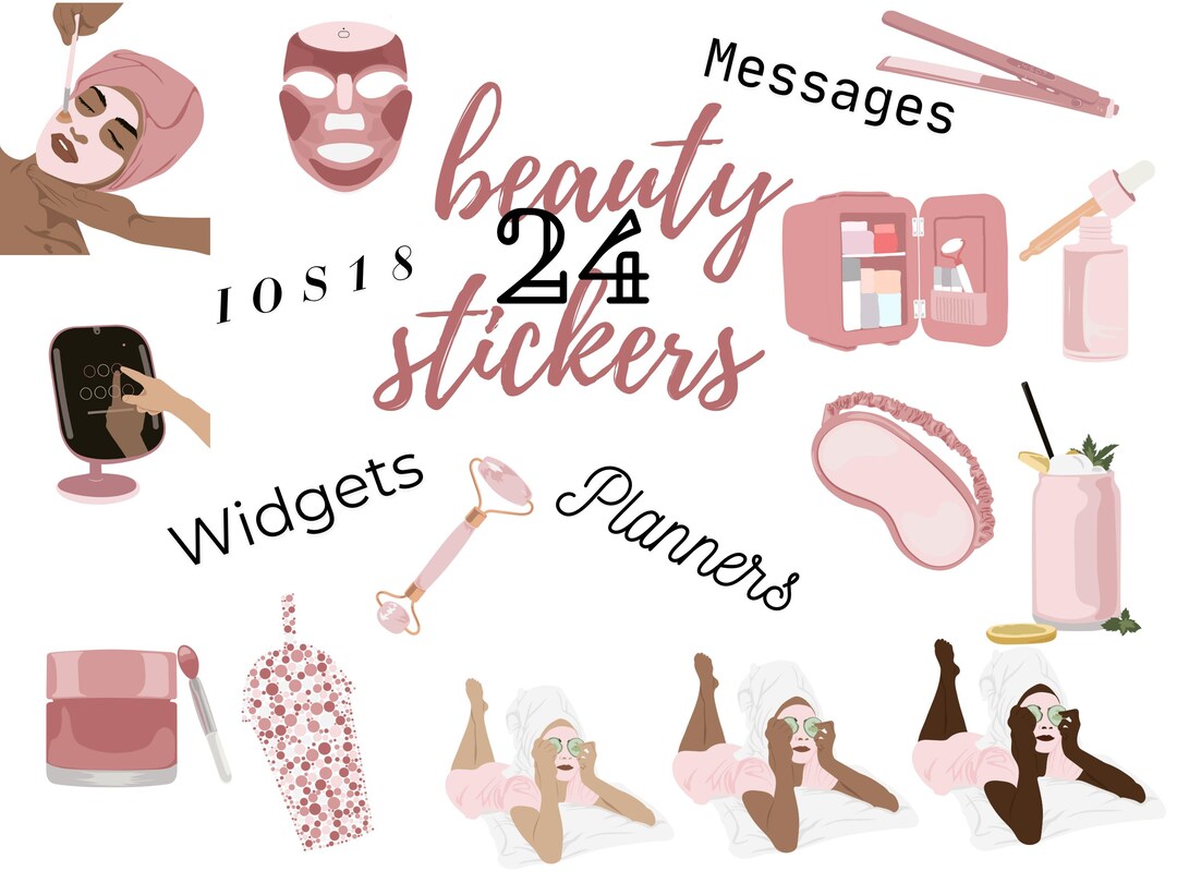 Girly Stickers PNG Template Messages Widgets Digital Planner Notebook ...