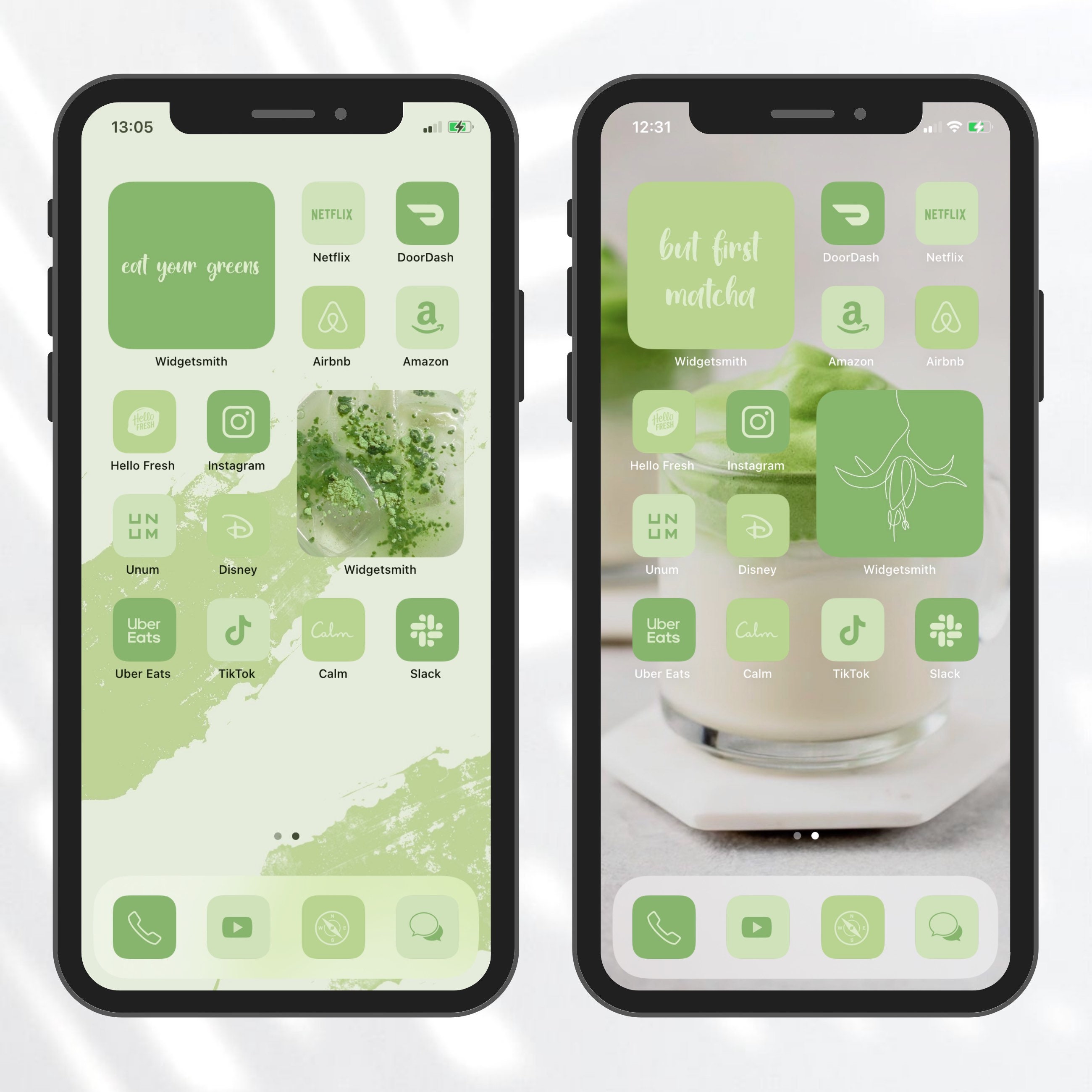 Ios 14 Matcha App Icons Green Mint Organic Grass Tones - Etsy