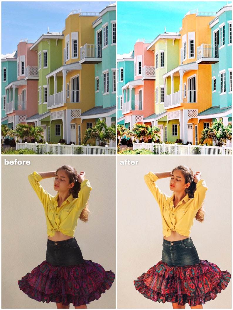 10 Mobile Lightroom Presets VIBRANT | Bright Colours Presets | Color ...