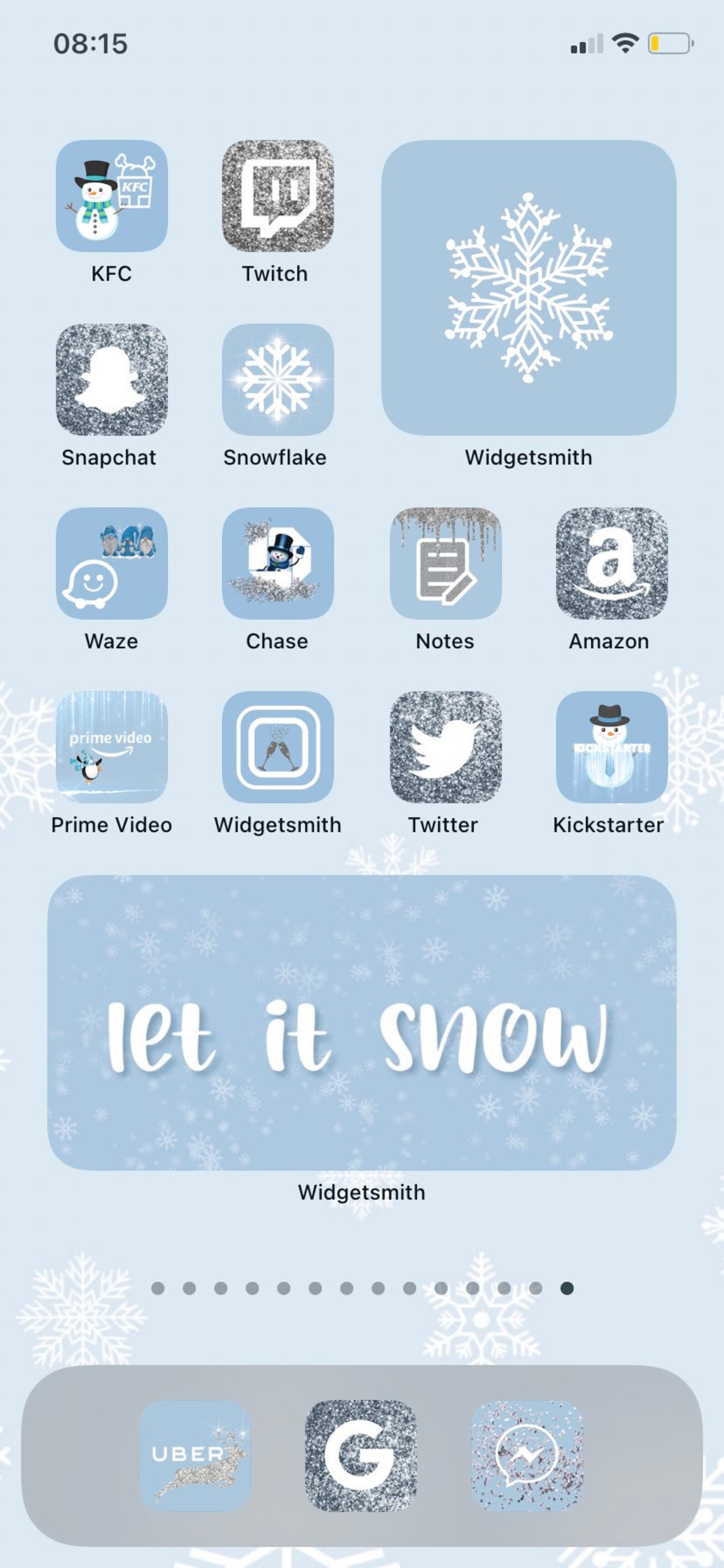 App Icons Snowy Christmas Aesthetic Winter Theme Light - Etsy