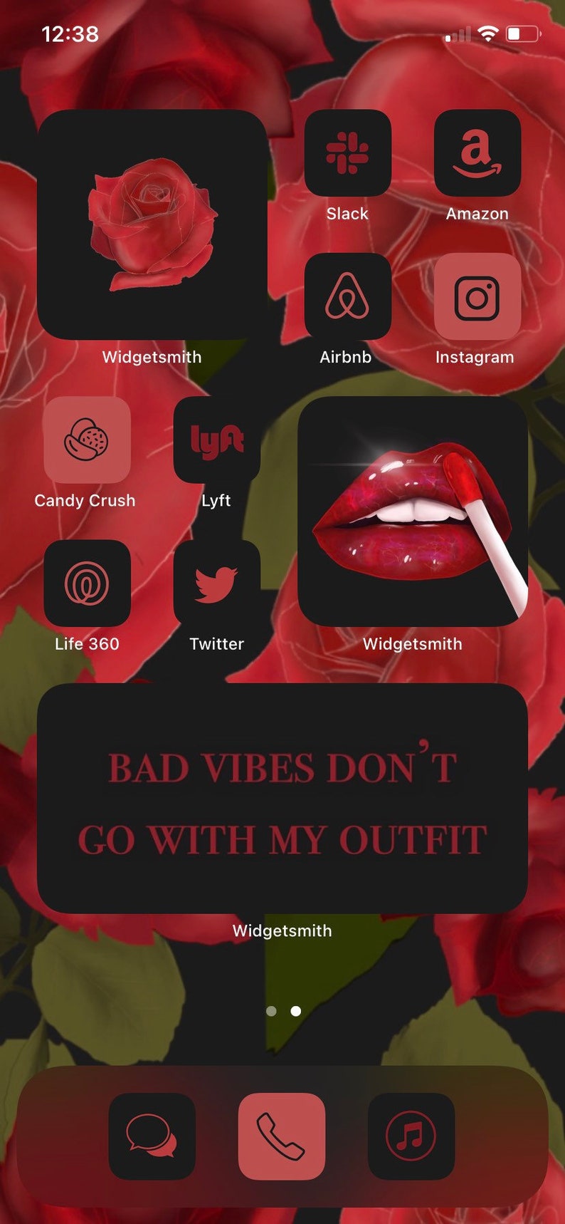 Red Roses App Icons Ios 14 Theme Aesthetic Home Screen - Etsy