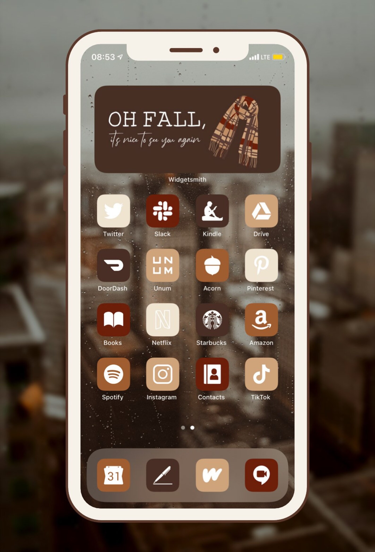 10,000 App Icons - Jump Into Fall / Brown, Beige, Leaves, Autumn Theme ...