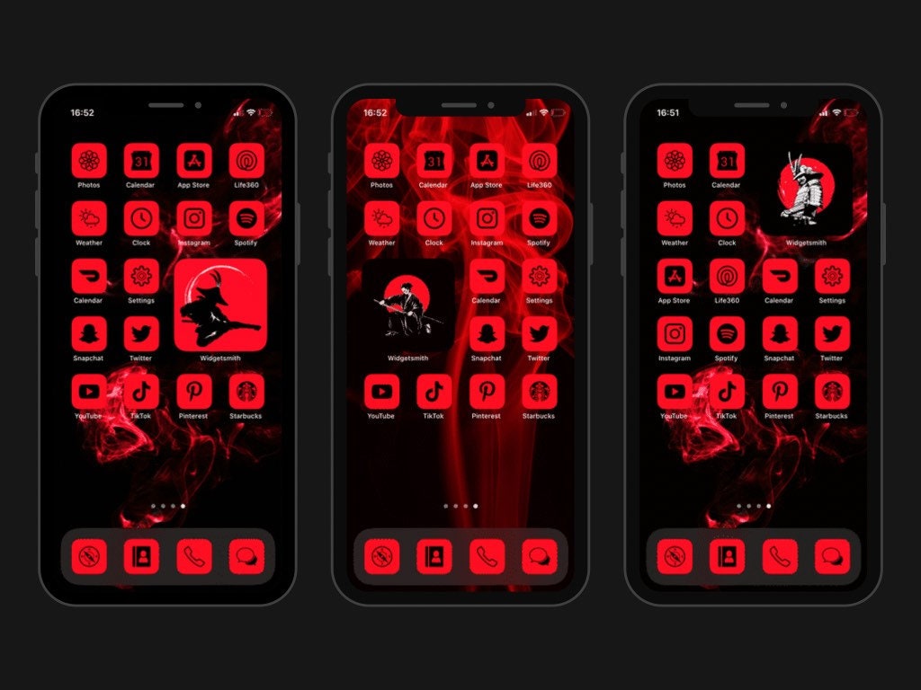 Red and Black App Icons iOS 14 Theme minimalist icons | Etsy