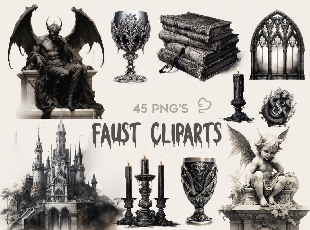 Clipart Faust Themed PNG Clipart Mystical Stickers - Etsy