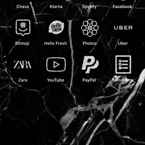 Ios 14 App Icons Posh | Silver, Glitter, Sparkle, Black, Moody Icons ...