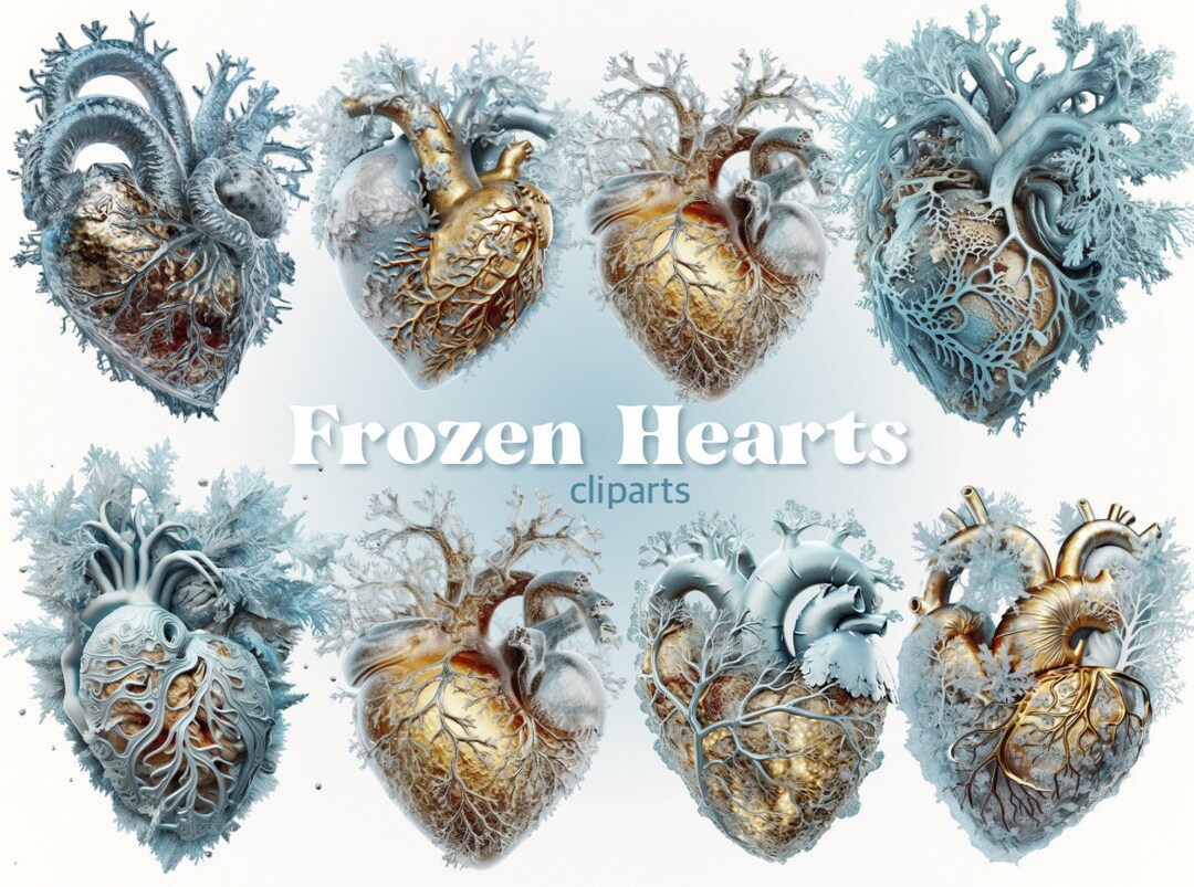 Clipart Frozen Hearts Winter PNG Template Christmas Scratchbook ...