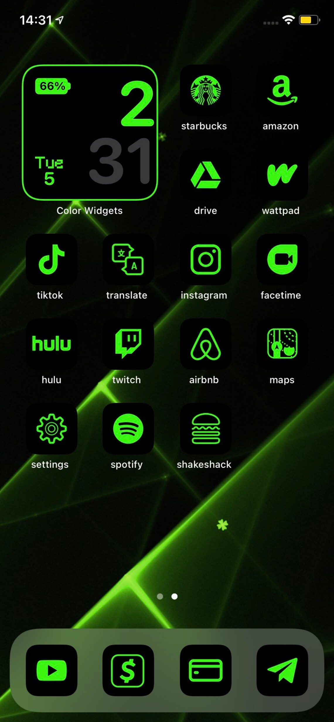 App Icons Green Neon | Aesthetic Home Screen | Green, Lime Icons With ...