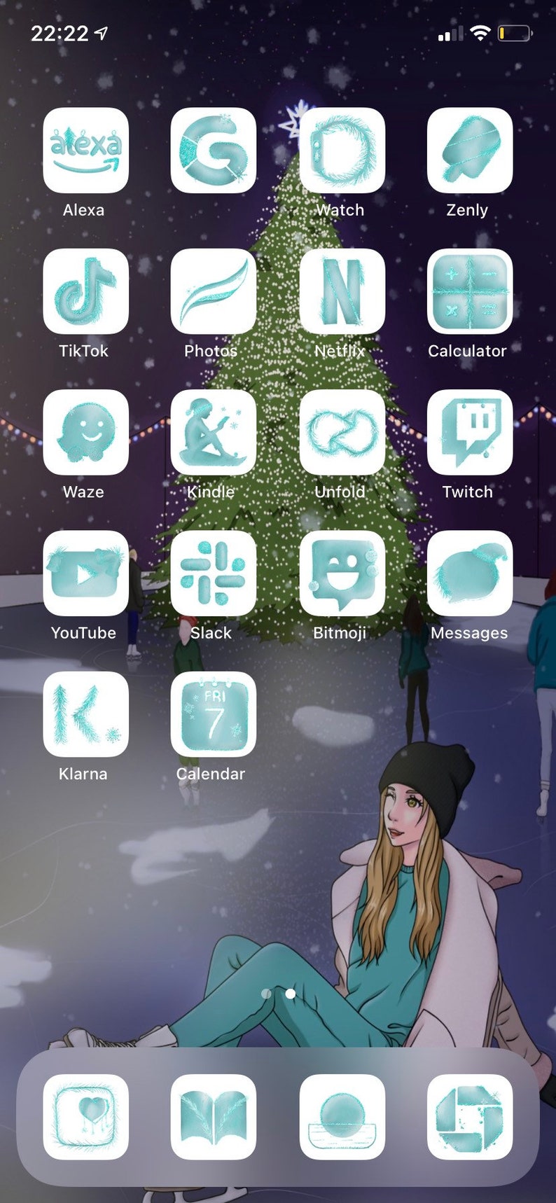 Hand Drawn Winter Wonderland App Icons | Snow, Holidays, Blue, Teal ...