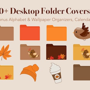 Warm Autumn Desktop Folder Icons | Fall Covers for Mac, Pc, MacBook ...