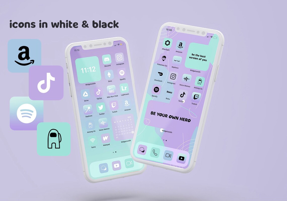 Promo Offer App Icons ALL IN ONE Blue Pink Lilac Green | Etsy