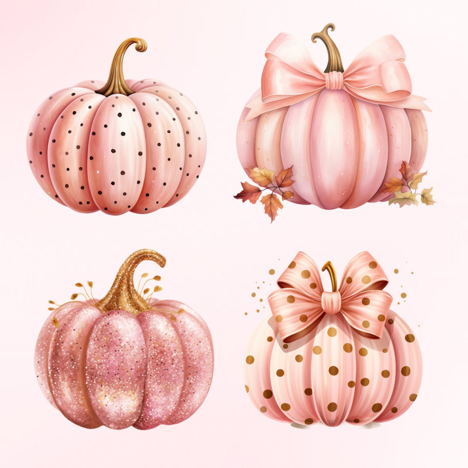 Halloween Clipart Pink Pastel Pumpkin PNG Template - Etsy