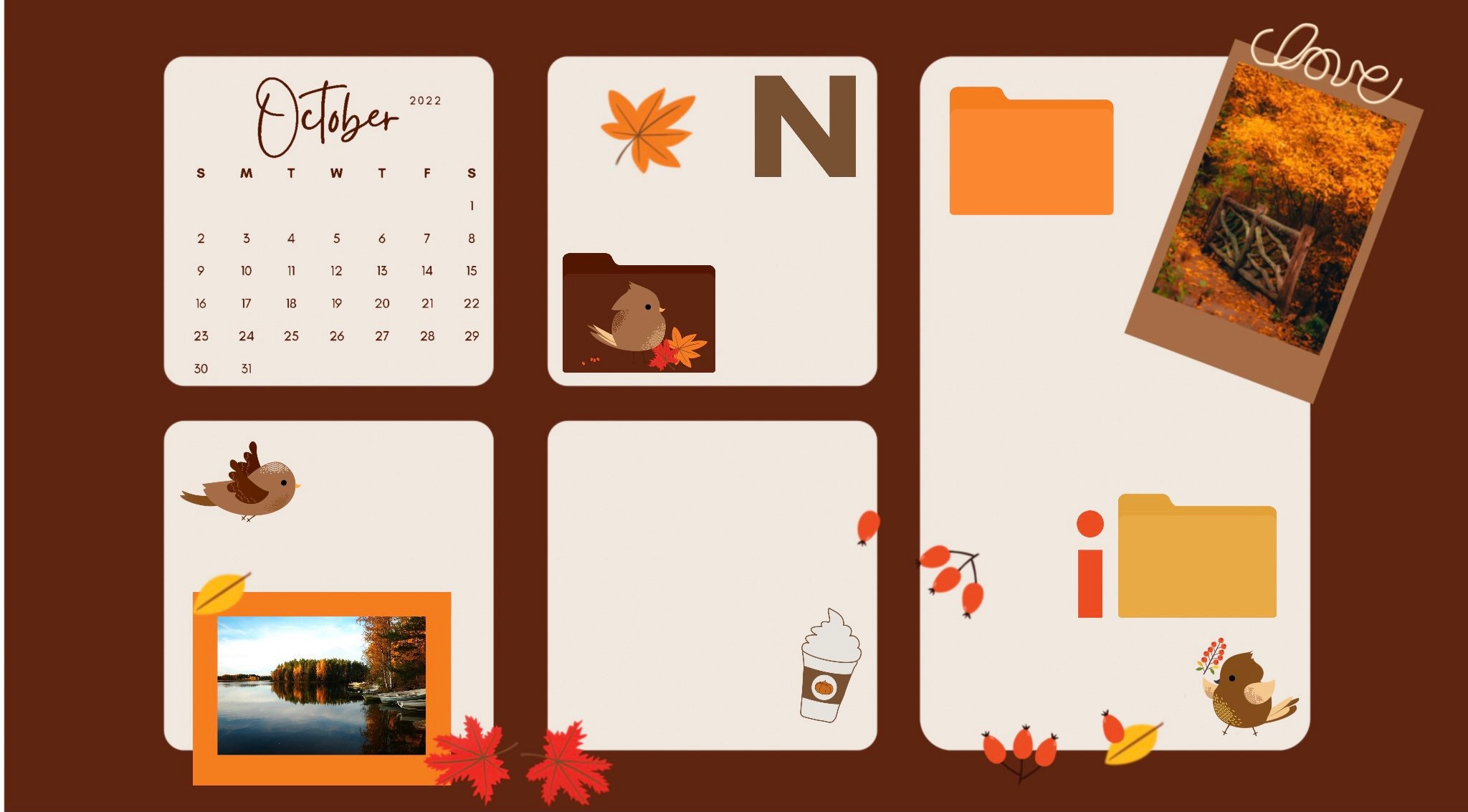 Warm Autumn Desktop Folder Icons | Fall Covers for Mac, Pc, MacBook ...