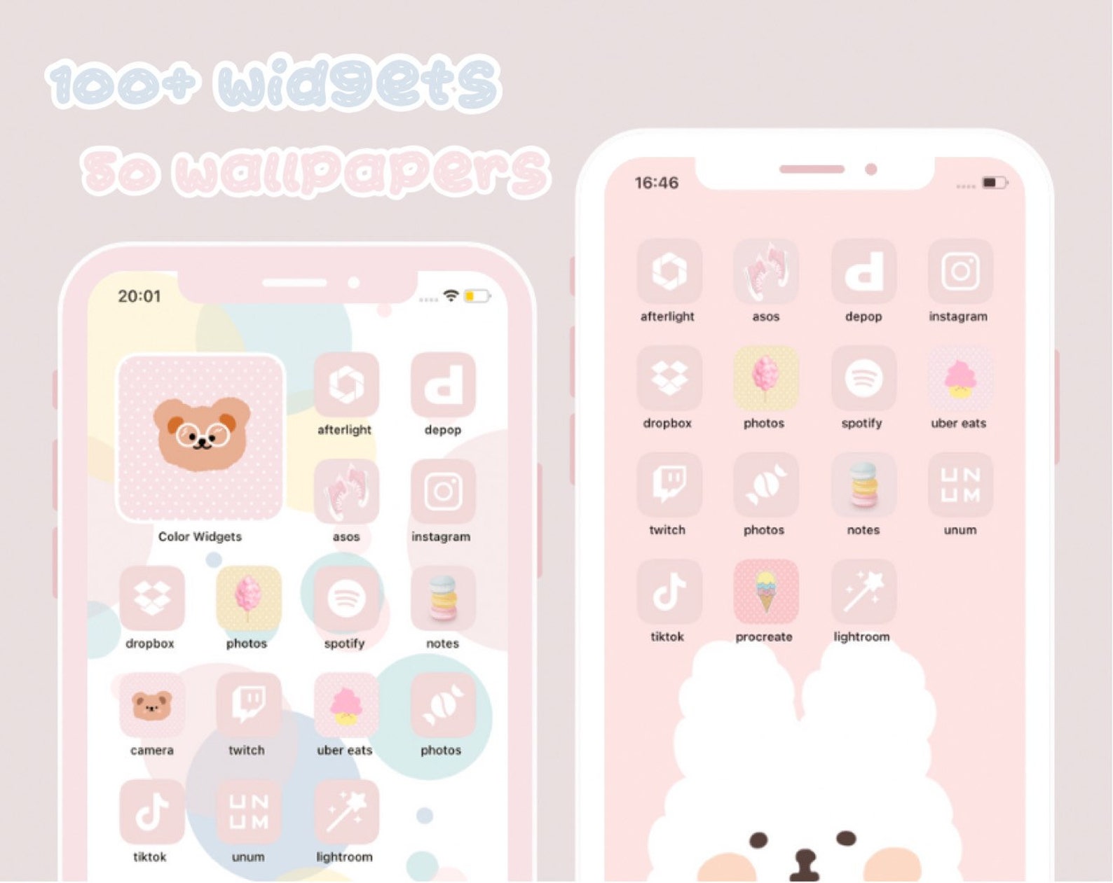3000 App Icons Cute Pastel Pink Light Blue Kawaii Hand - Etsy