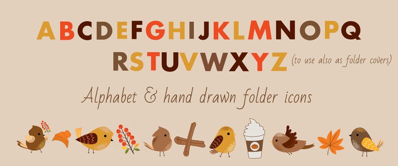 Warm Autumn Desktop Folder Icons Fall Covers for Mac Pc - Etsy