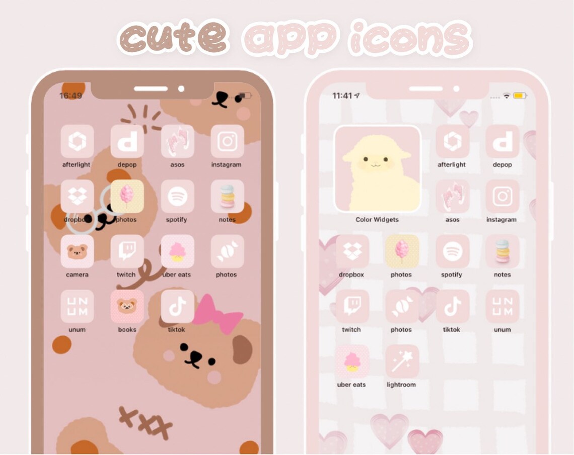 3000 App Icons Cute Pastel Pink Light Blue Kawaii Hand - Etsy
