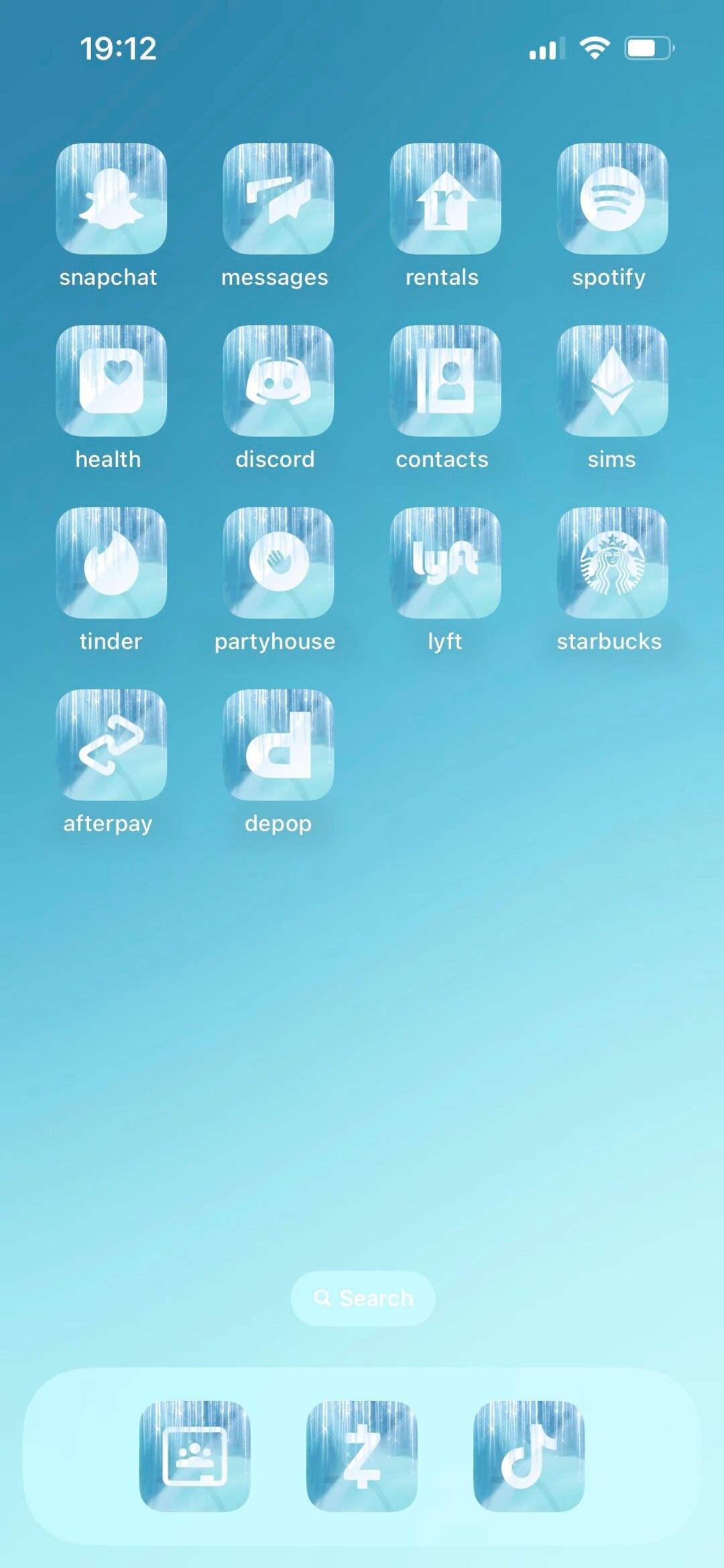 Frozen App Icons, Pastel Blue, Winter, Snowy, Holidays Theme, Snowflake ...