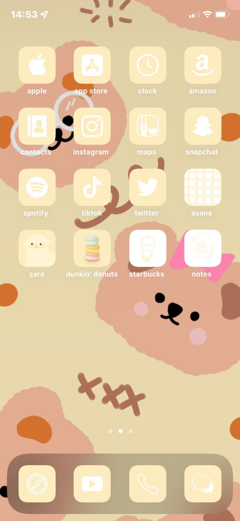 3000 App Icons Cute Pastel Pink Light Blue Yellow Kawaii | Etsy