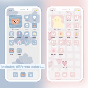 3,000 App Icons Cute | Pastel Pink, Light Blue, Kawaii | Hand Drawn ...