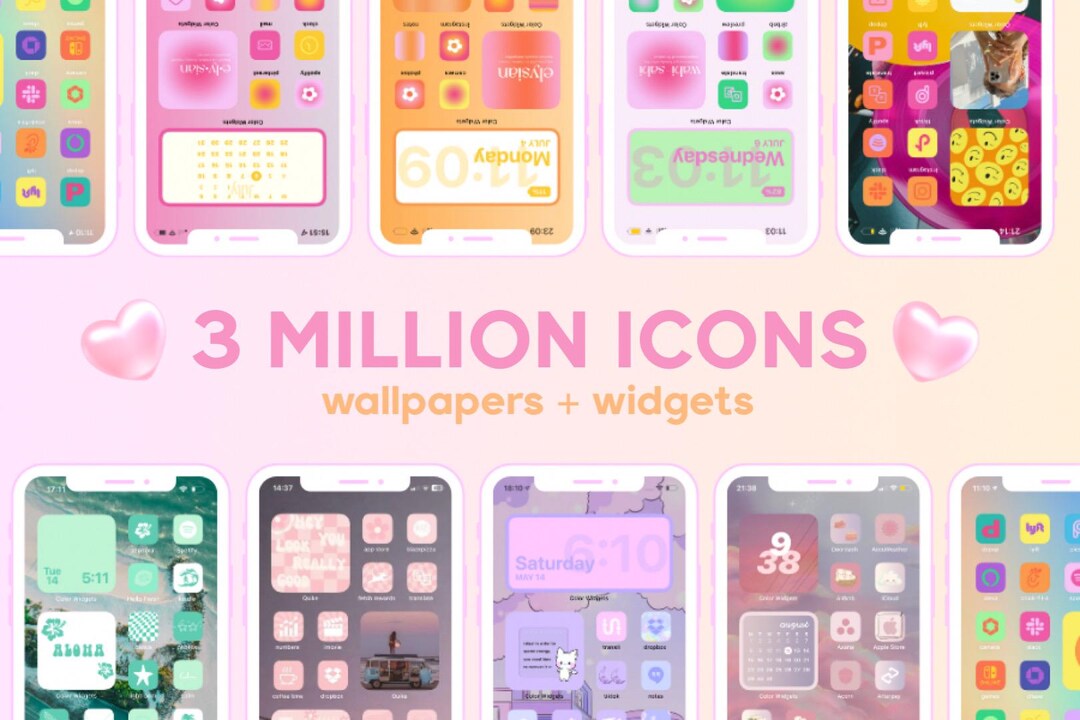 MEGA Bundle App Icons | Colorful, Orange, Summer, Teal, Spring, Beige ...